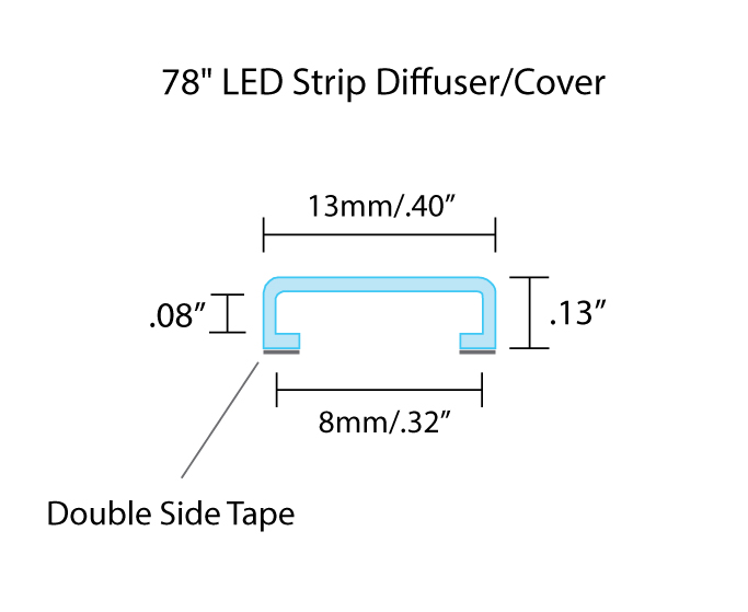 78" Milky LED Strip Diffuser/Cover